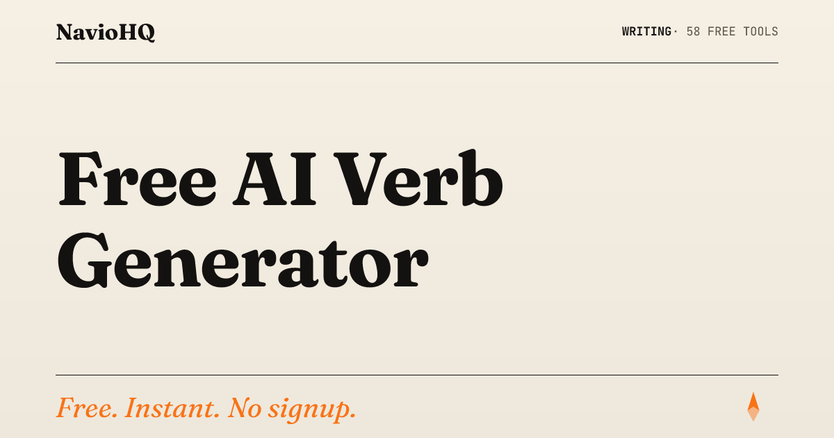 Free AI Verb Generator - Action Words | NavioHQ
